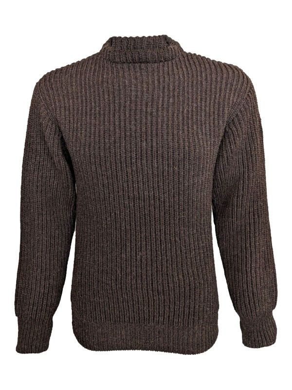 British Wool: Munro Boat Neck Pullover - Black Welsh - Heavy Weight