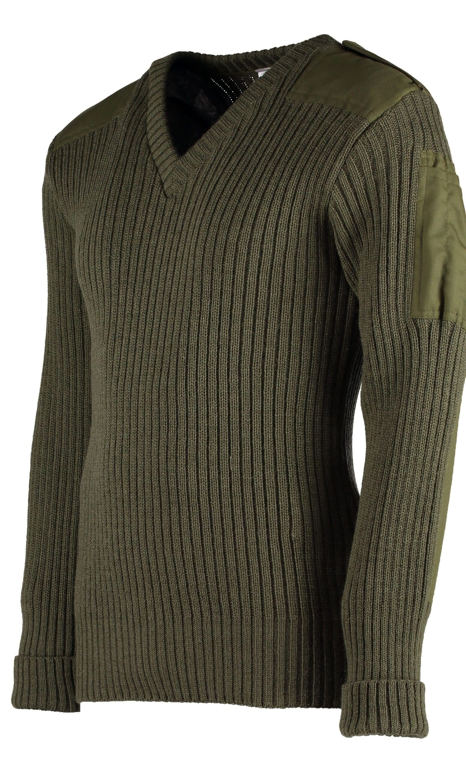York V-Neck British Wool Sweater With Pen Pocket, Olive