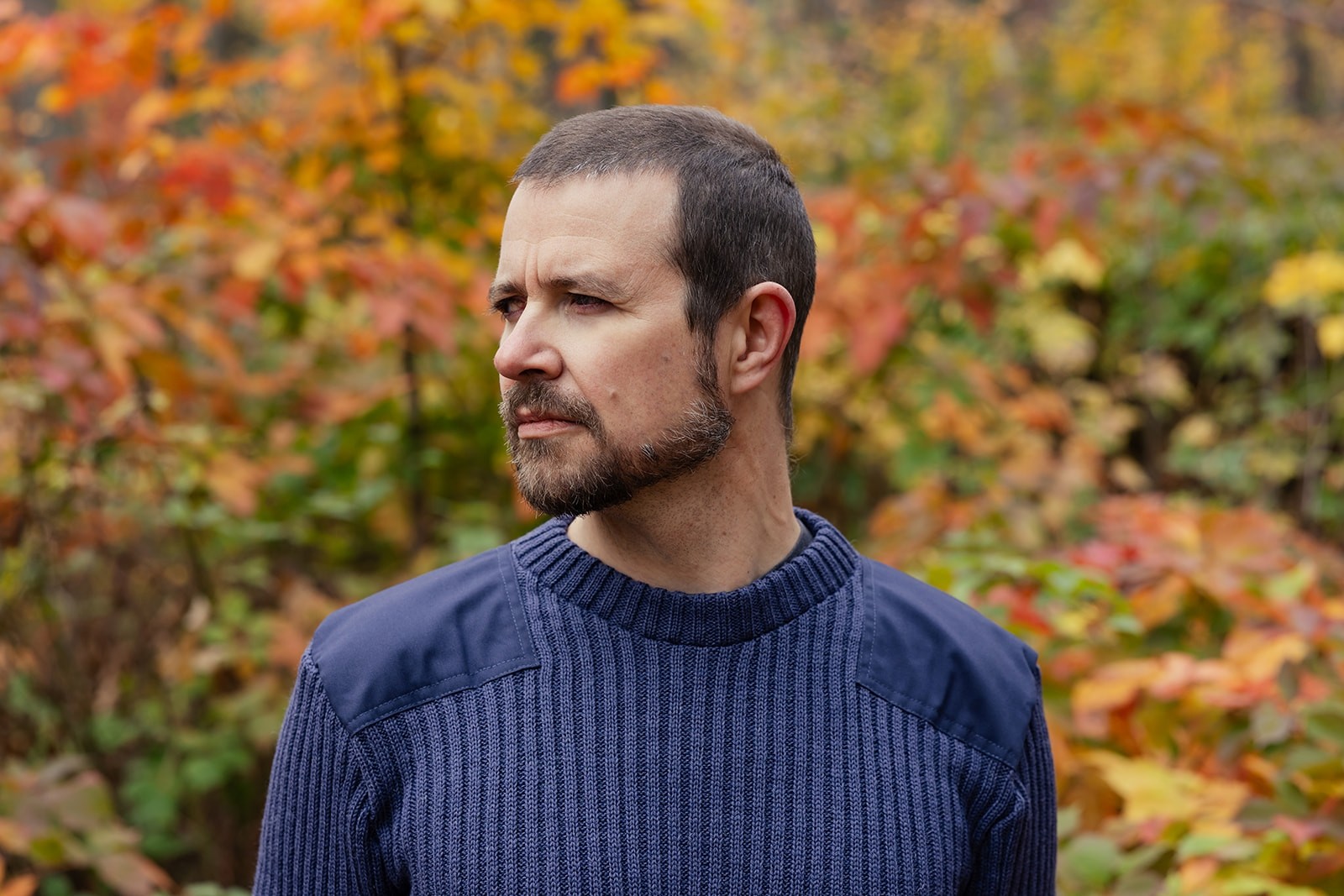 British Wool: York Crew Neck British Wool Sweater, Blue Grey - Commando