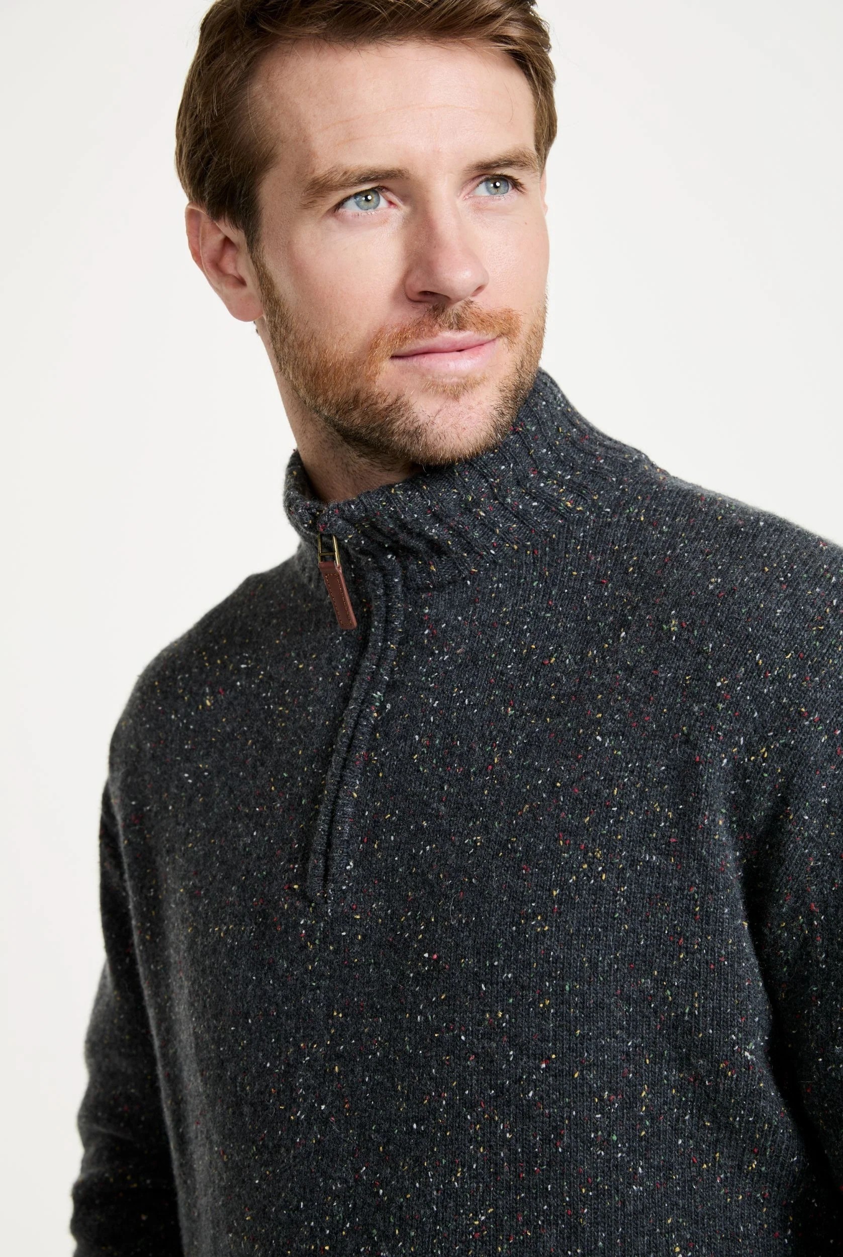 Belleek Troyer Mens Merino Wool Sweater - Graphite