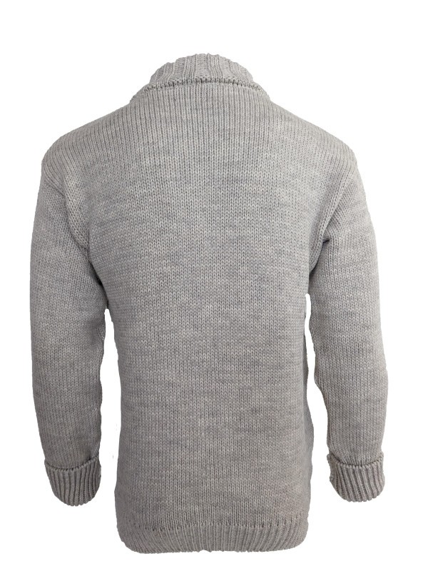 Grampian Undyed Wool Cardigan - Light Grey Welsh