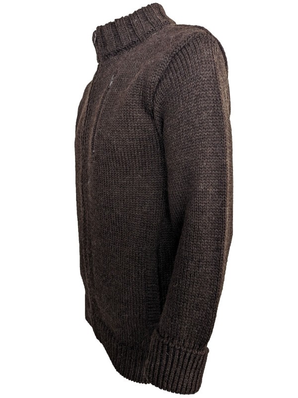 Grampian Undyed Wool Cardigan - Black Welsh
