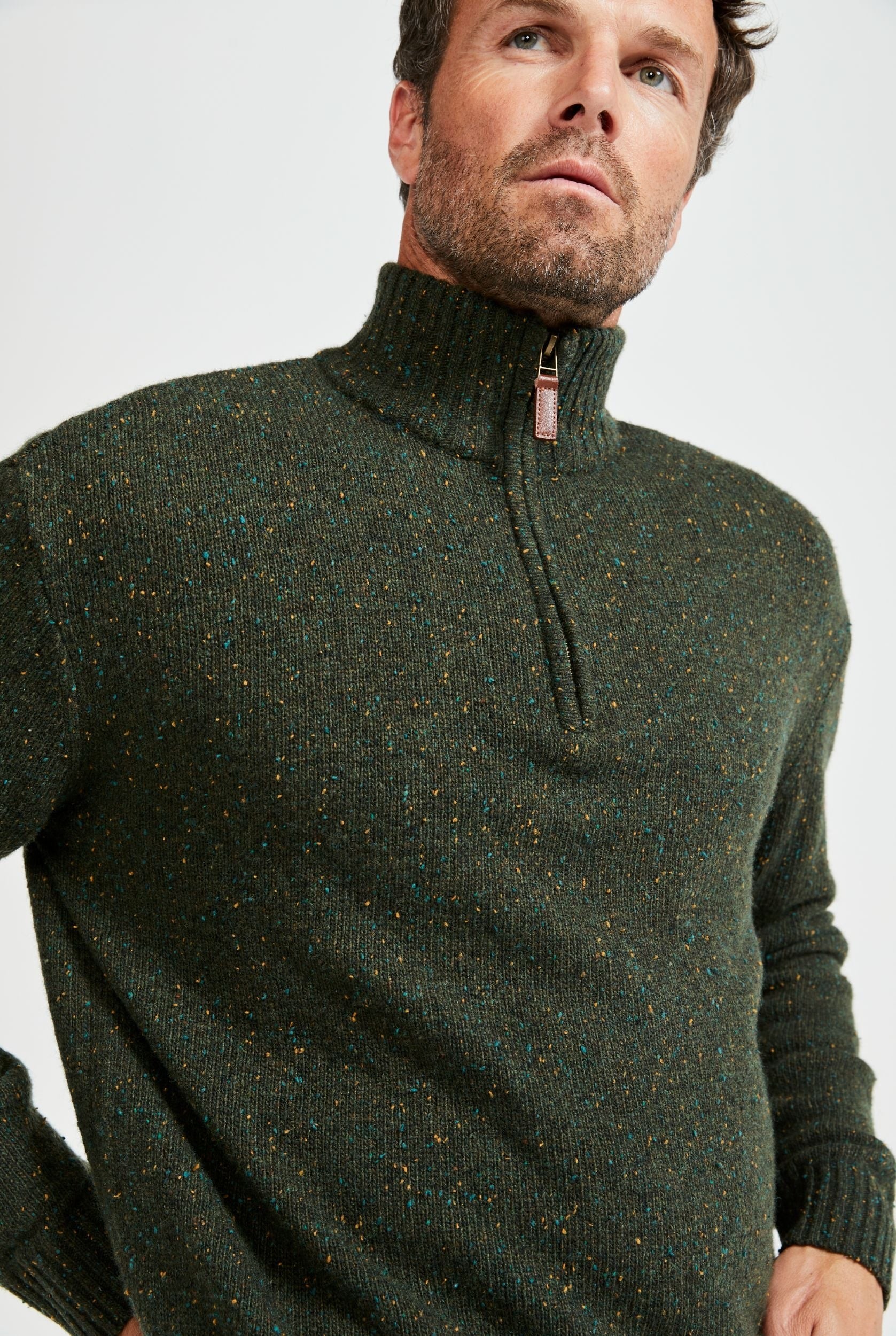 Belleek Troyer Mens Merino Wool Sweater Grey