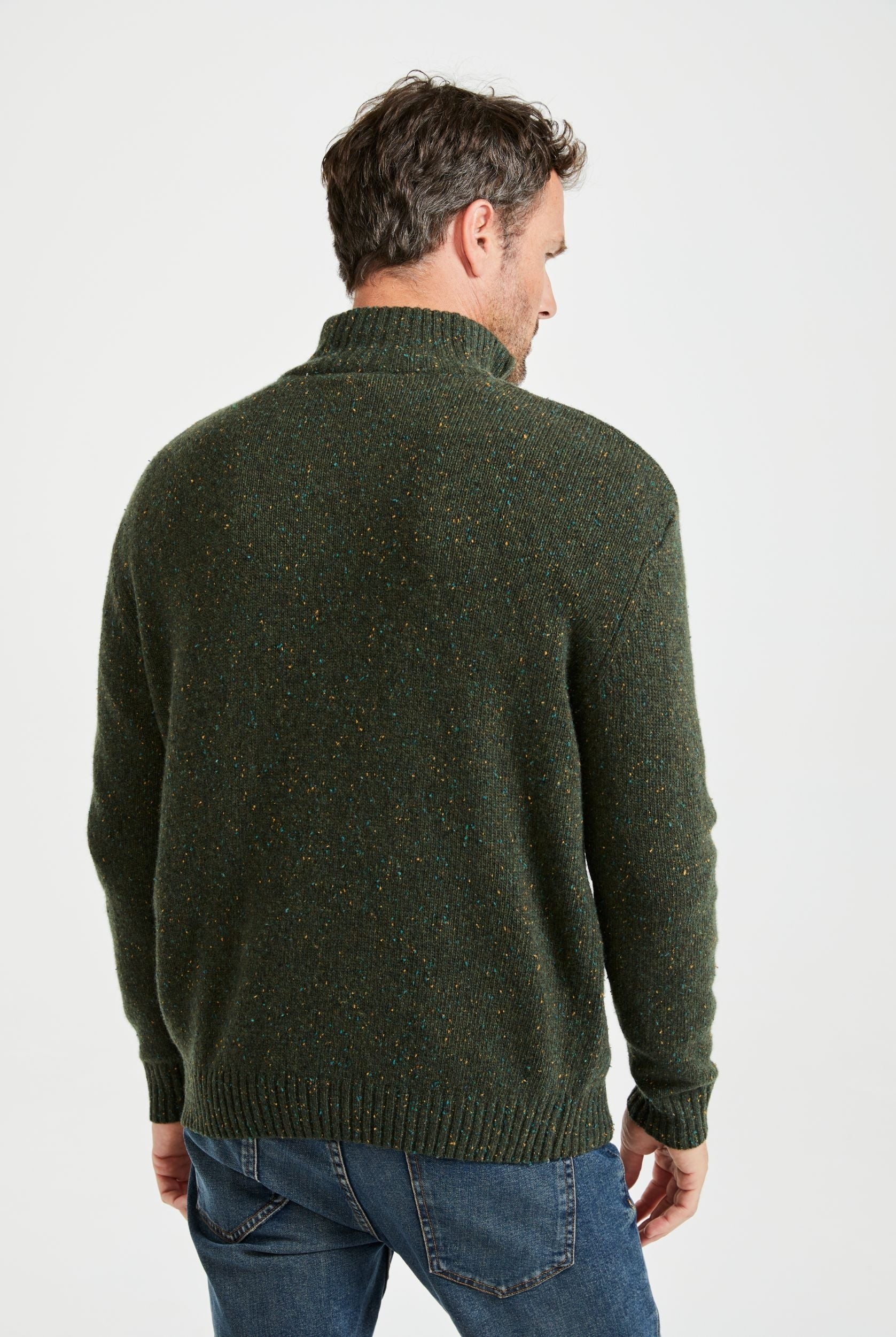 Belleek Troyer Mens Merino Wool Sweater - Grey